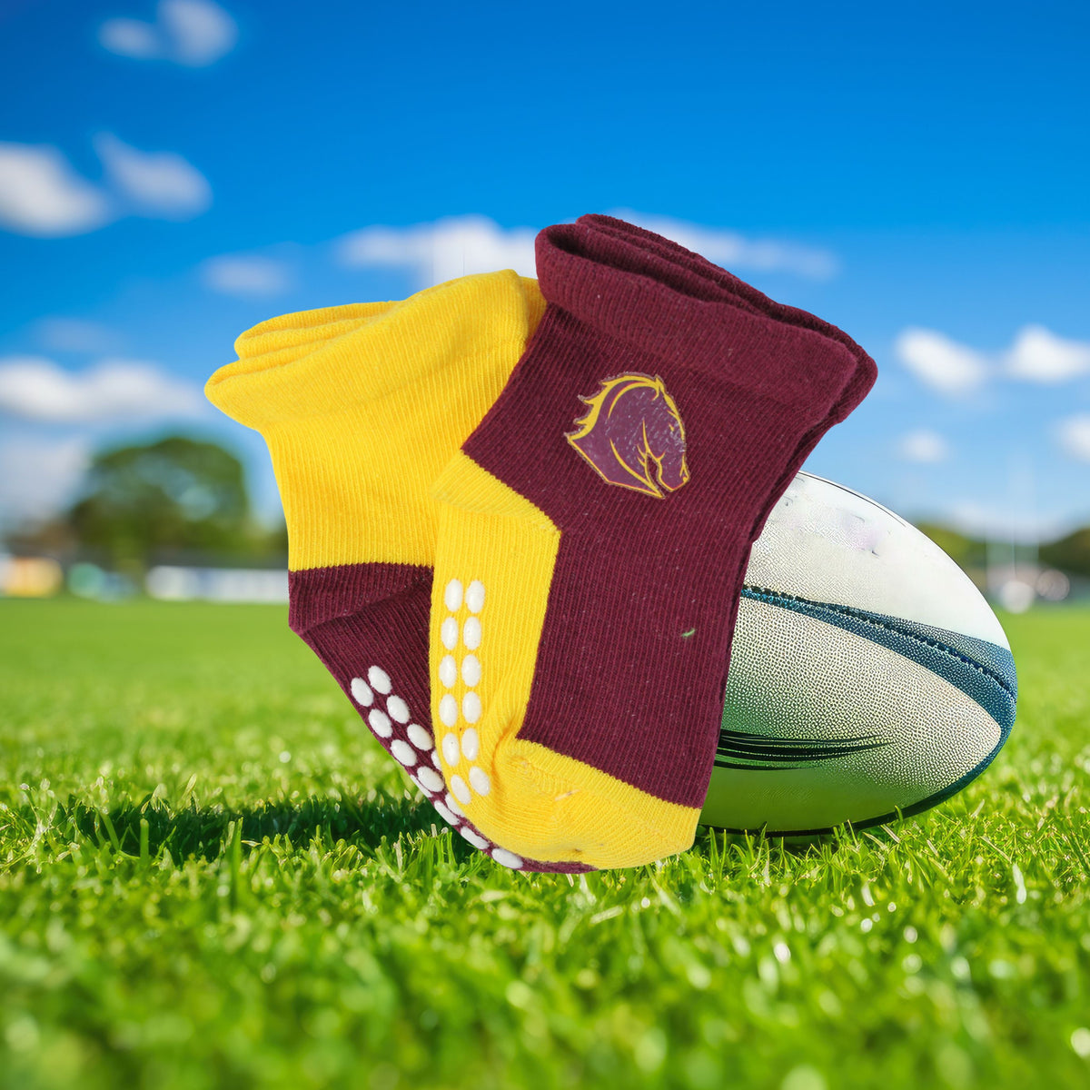 NRL Brisbane Broncos 4 Pairs Infant Socks