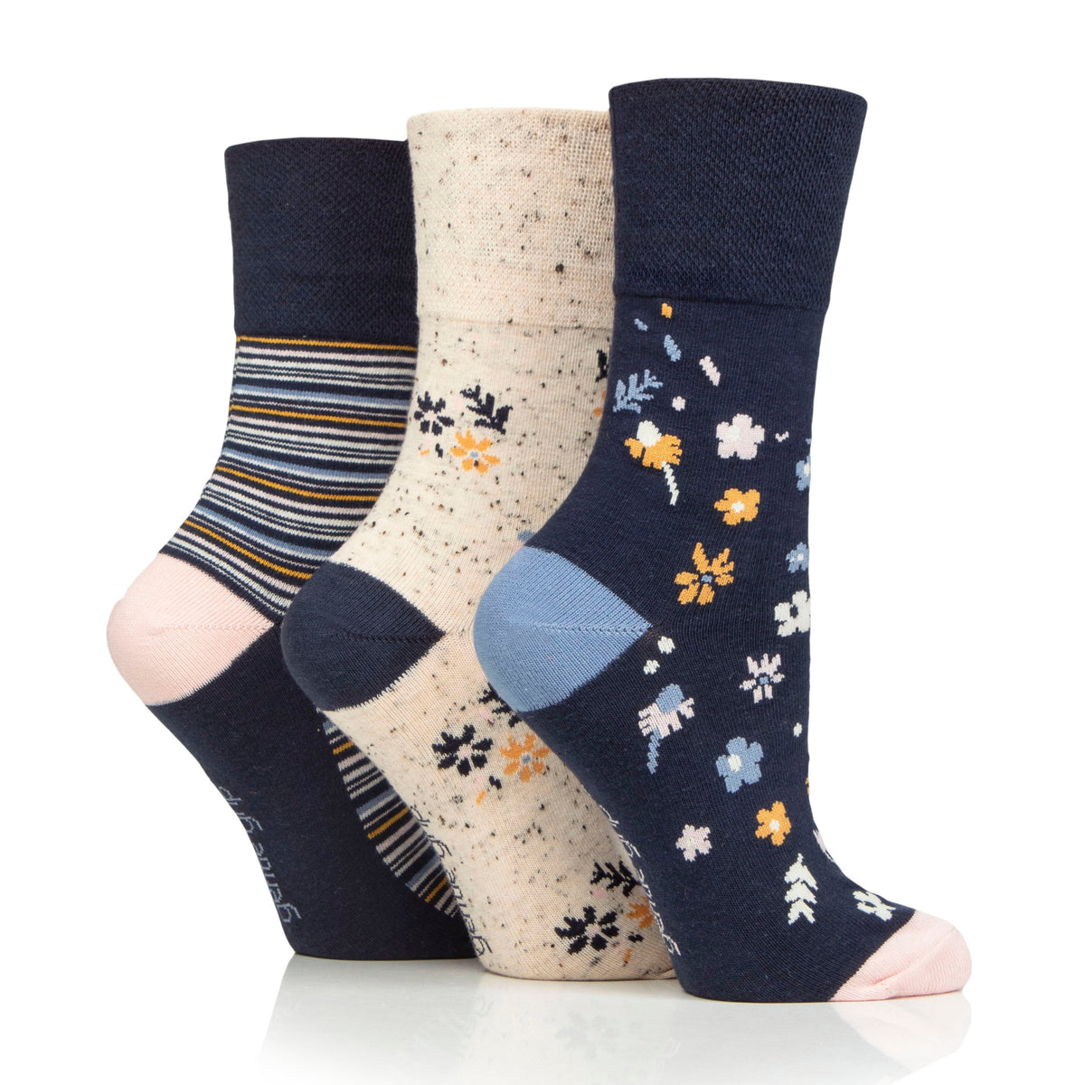 GENTLE GRIP 3Pk Crew Socks- Summer Series - Women's